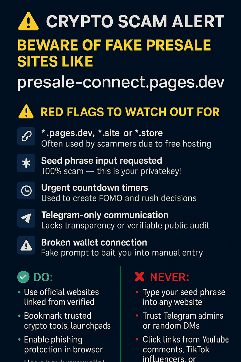 🚨 Crypto Scam Alert: Beware of Fake Presale Sites Like presale-connect ...